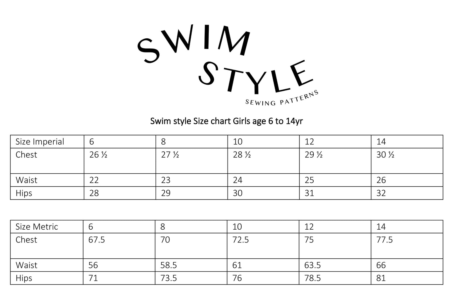 Girls Basic Bikini Sewing Pattern size 6 to 14 years – Swim Style Patterns
