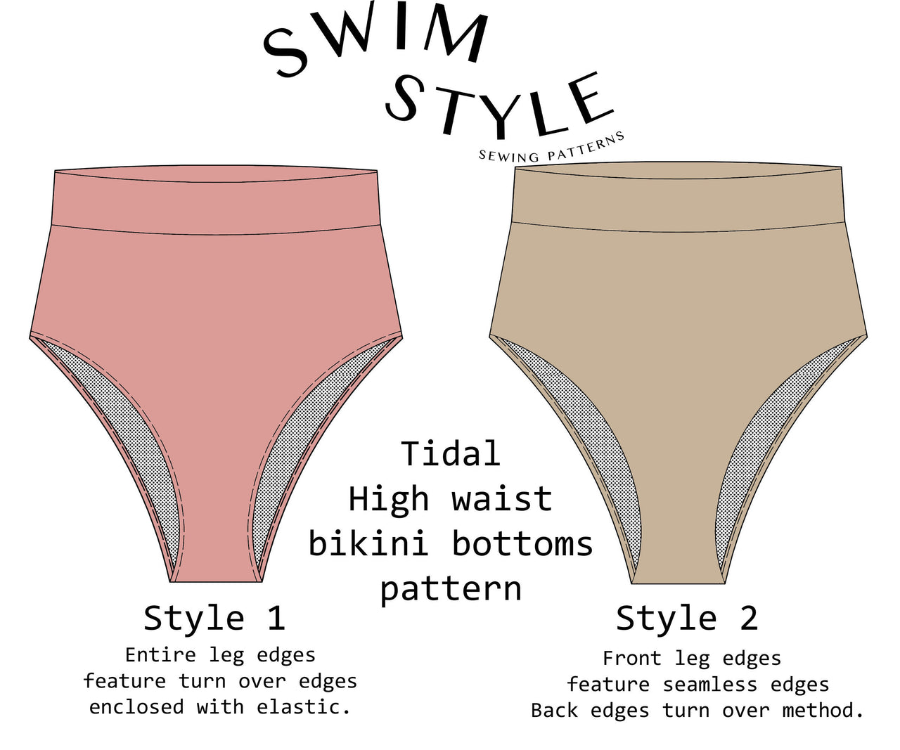 Tidal High Waist Bikini Bottoms Sewing Pattern – Swim Style Patterns