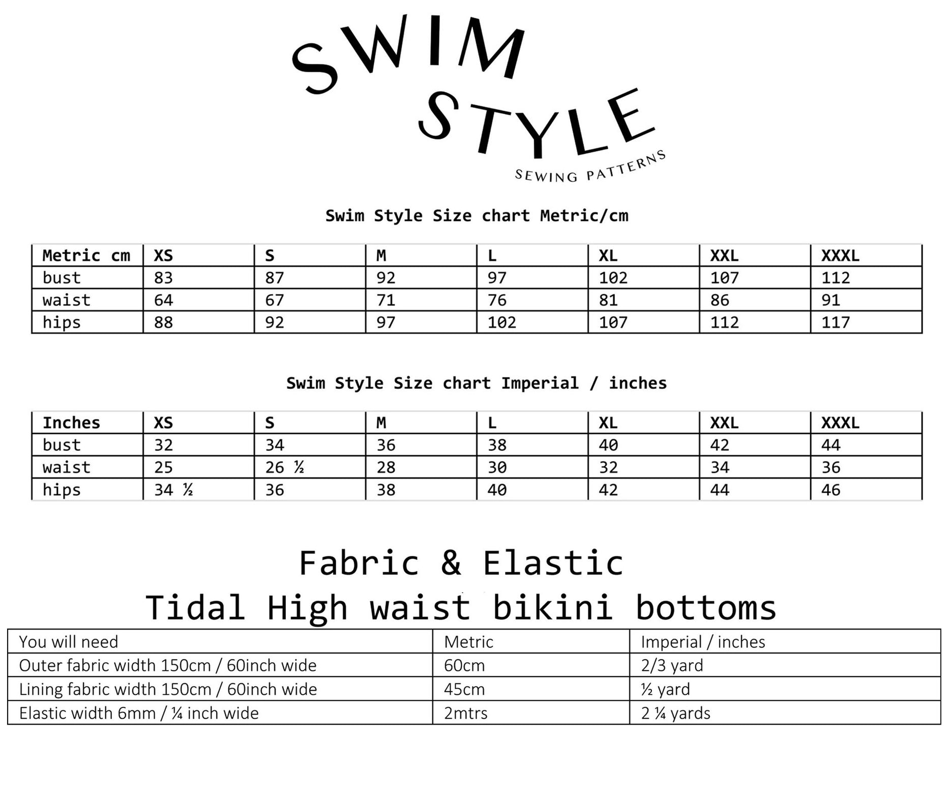 Tidal High Waist Bikini Bottoms Sewing Pattern – Swim Style Patterns